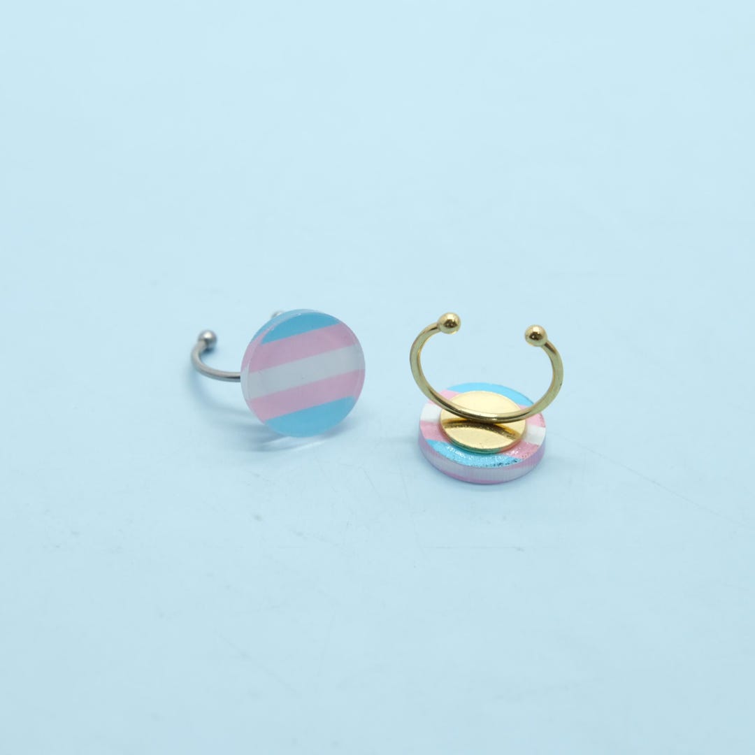 14K Gold Plated Transgender Pride Rings, Transgender Metal Ring ...