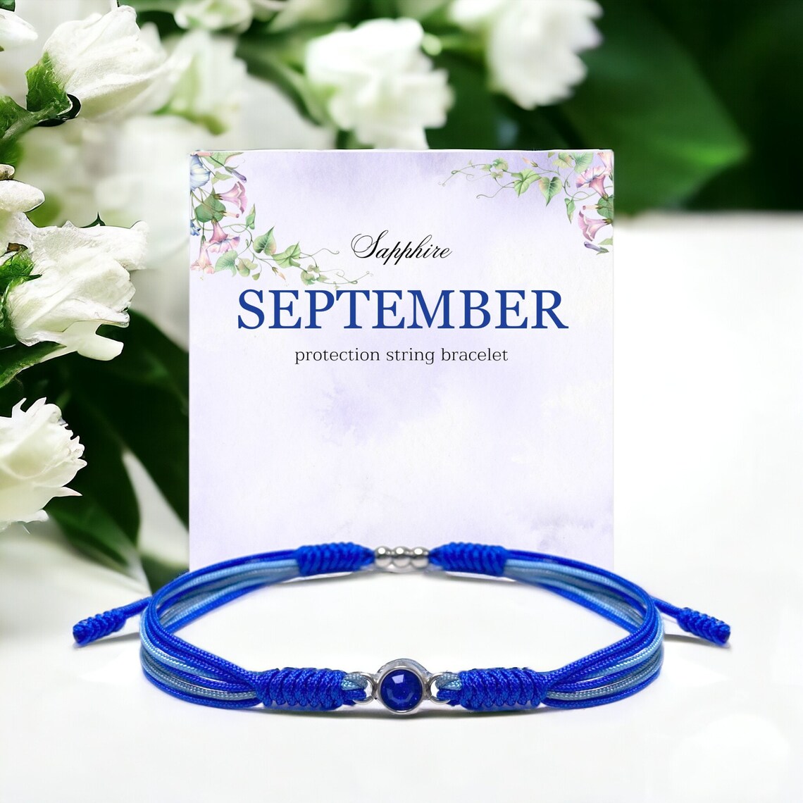 September Birth Month Stone Bracelet, Sapphire Stone, Luck and ...