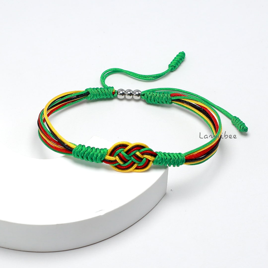 Juneteenth Africa Infinity String Bracelet, Africa Proud, Patriotic ...