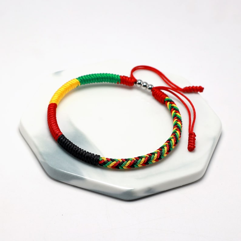Juneteenth Africa Bracelet, Country Proud, Country Flag Tibetan Wrist ...