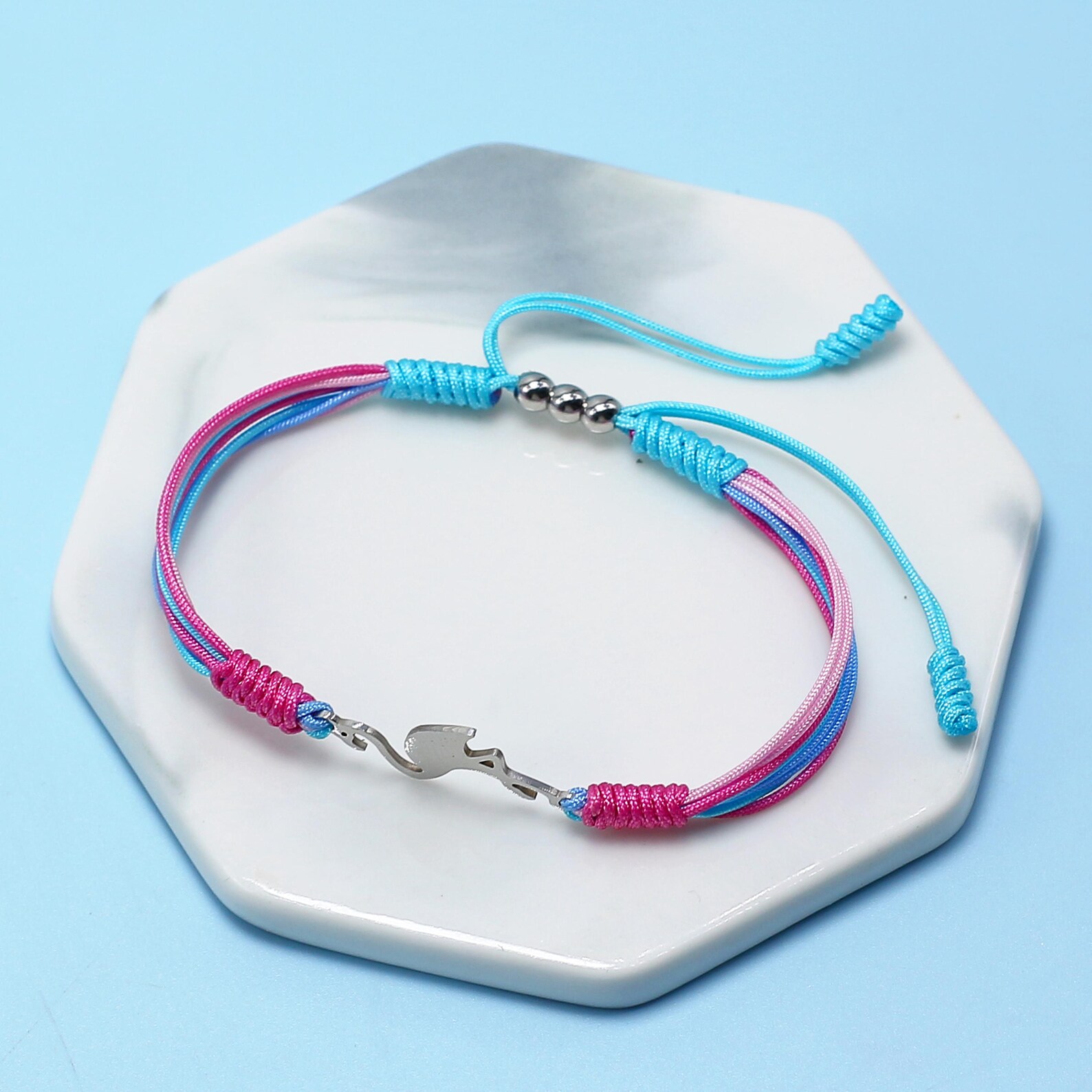 Flamingo Cute String Bracelet, Forever Lucky and Protection Bracelet ...