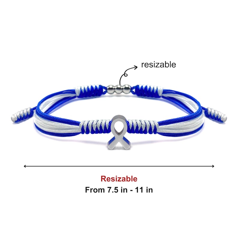 ALS Awareness Bracelet, Blue and White Stainless Steel HOPE Ribbon ...