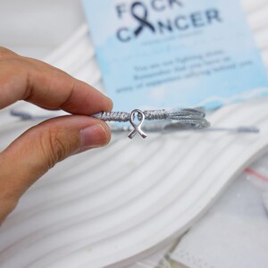 Silver Ribbon Awareness String Bracelet, Bracelet for A Cause ...