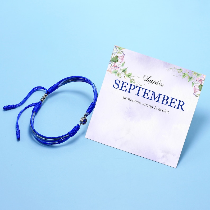 September Birth Month Stone Bracelet, Sapphire Stone, Luck and ...