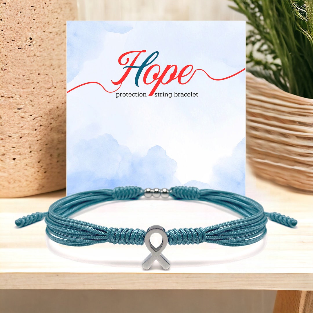 Teal Awareness Bracelet for Ovarian Cancer Awareness, Awareness Ribbon ...