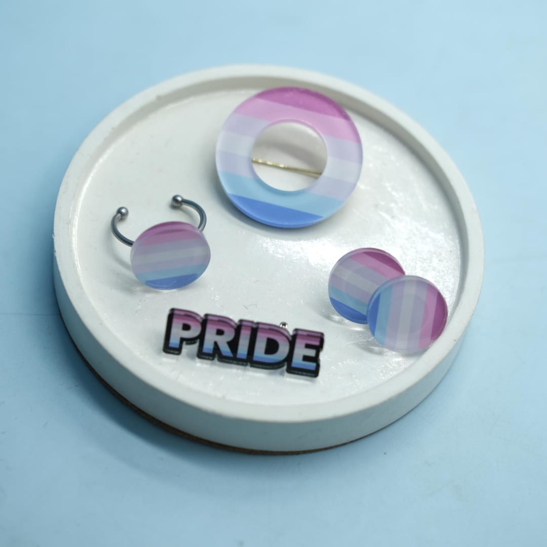 Bigender Pride Set, Heavy Duty Pack, Set 4pcs Bigender Metal Ring ...
