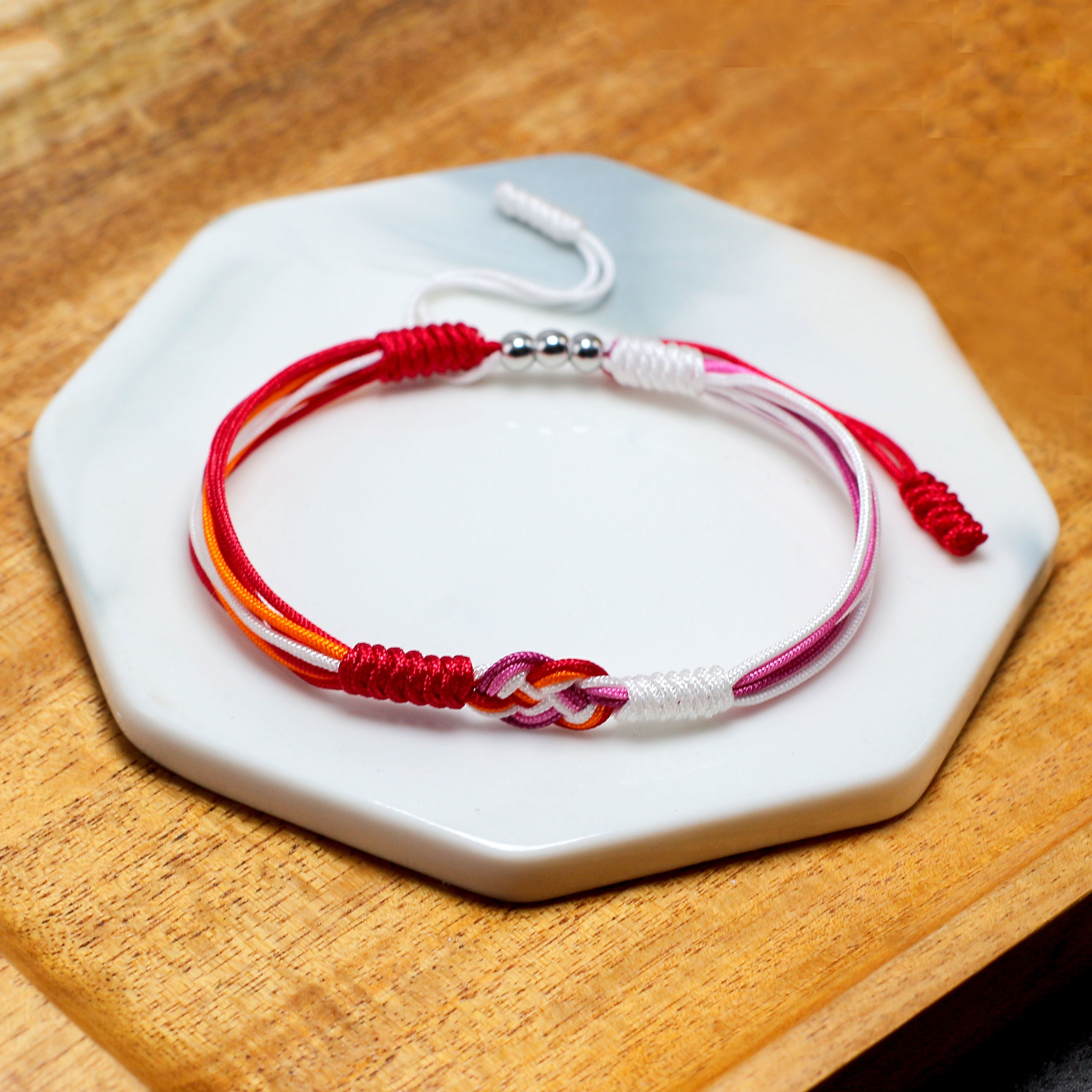 Lesbian Infinity String Bracelet, Lesbian Stuff Flag, Pride Bracelet ...