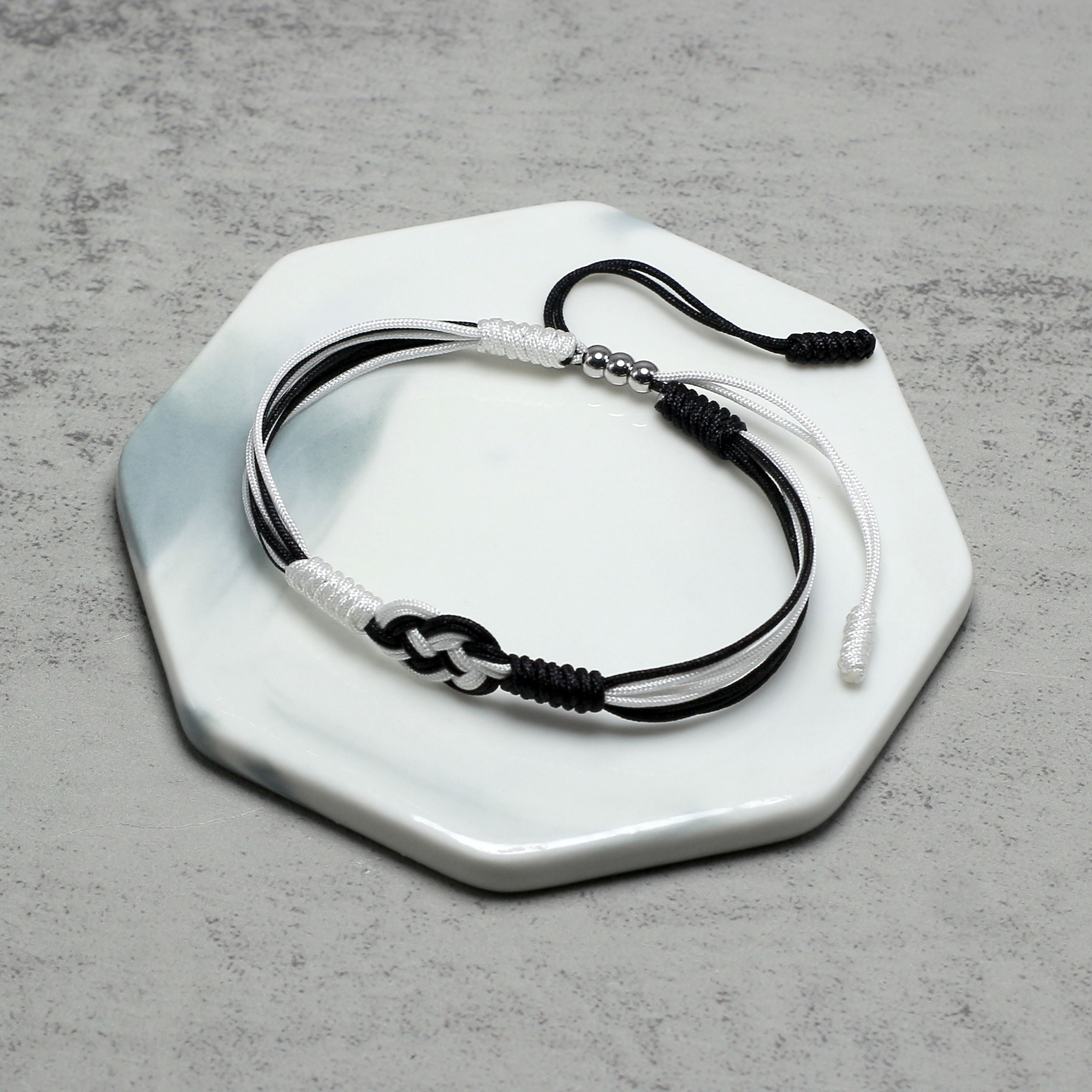 Black and White Awareness Bracelet for EDS, Anti-racism, Carcinoid ...