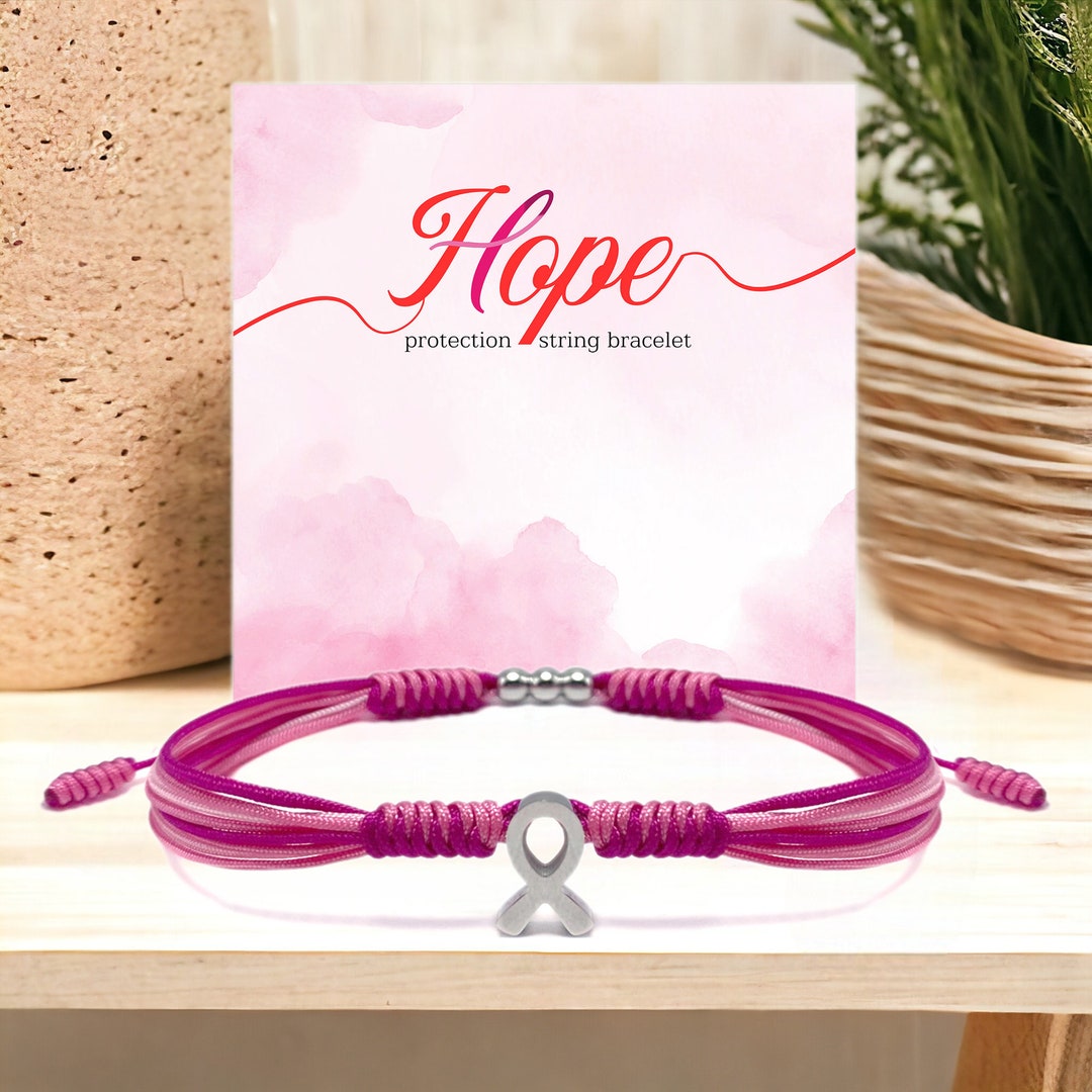 Breast Cancer Awareness String Bracelet, Bracelet for A Cause ...