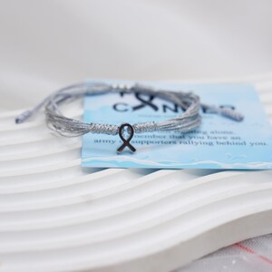 Silver Ribbon Awareness String Bracelet, Bracelet for A Cause ...