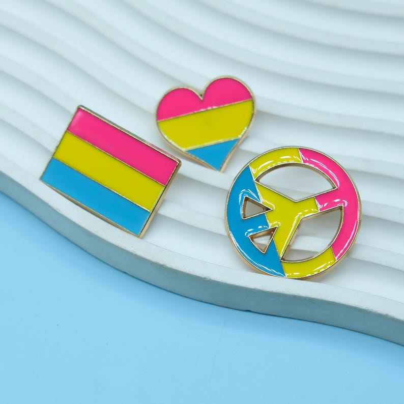 Personalized Pansexual Pride Pin Set – 3pcs Metal Pins for Pride Month ...