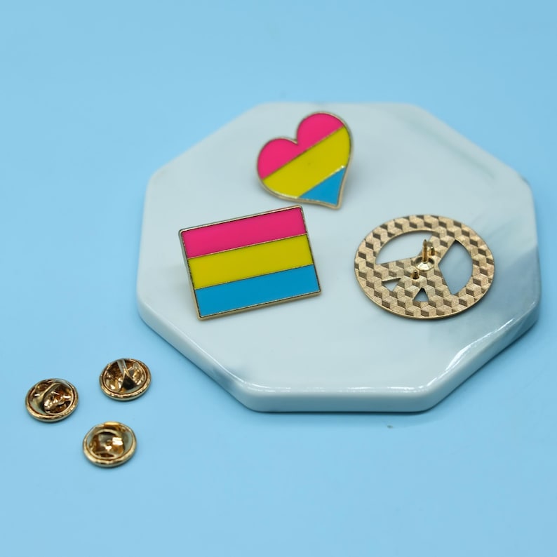Personalized Pansexual Pride Pin Set – 3pcs Metal Pins for Pride Month ...