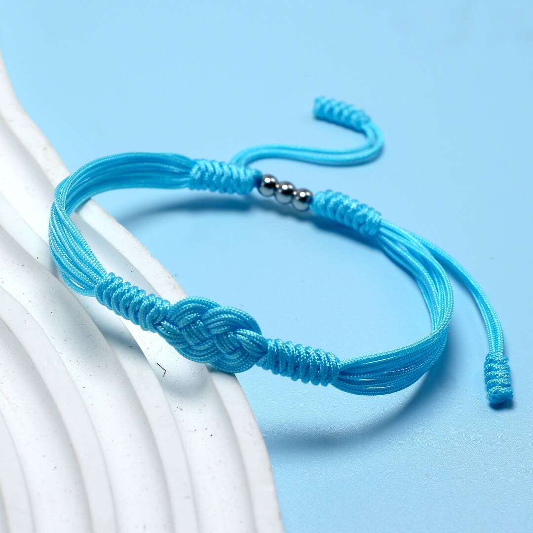 Sky Blue Friendship Infinity Protection Bracelet, Forever Lucky and Safe Multiple Color Tibetan ...