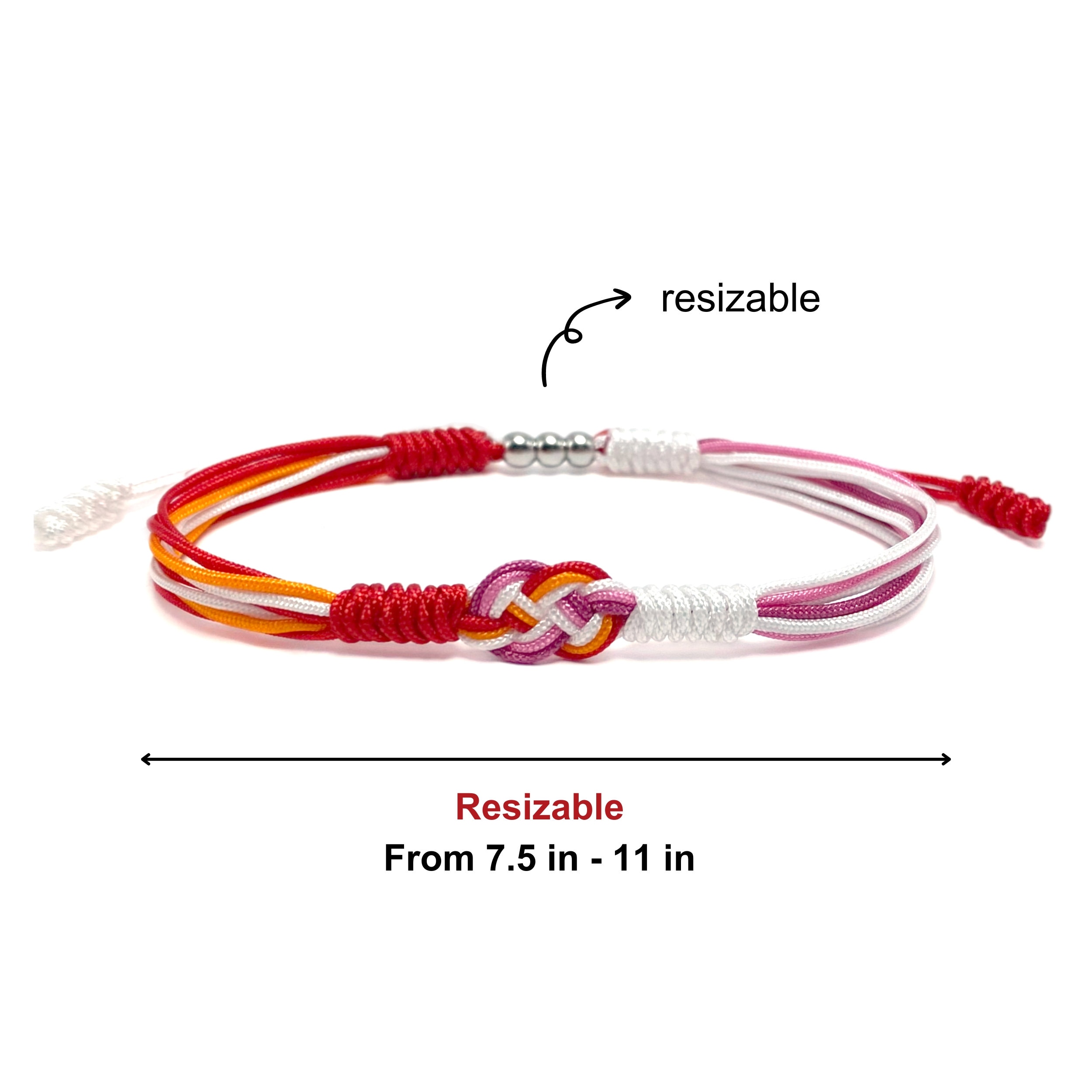 Lesbian Infinity String Bracelet, Lesbian Stuff Flag, Pride Bracelet ...