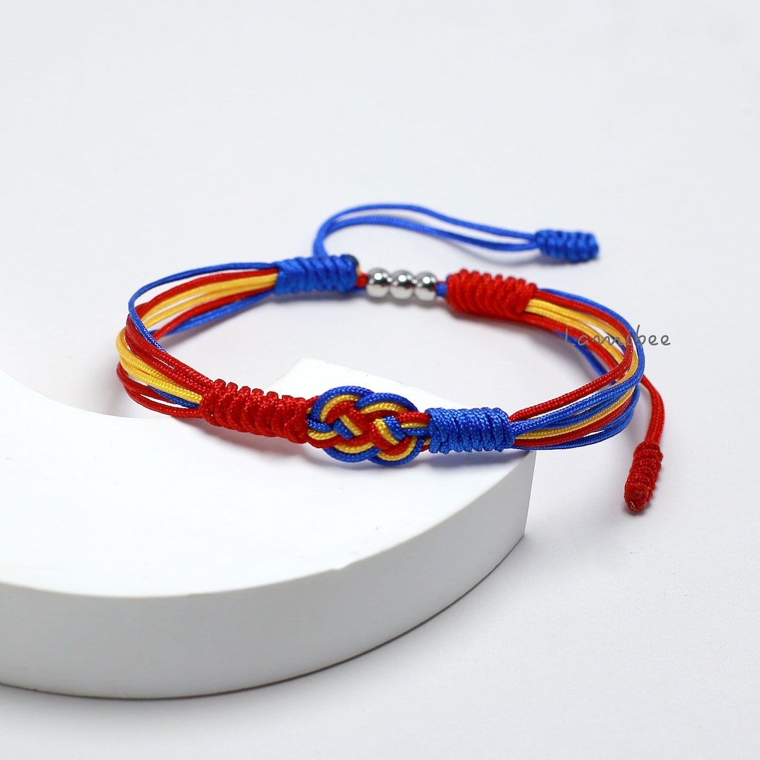 Romania Infinity String Bracelet, Romania Proud, Patriotic Bracelet ...