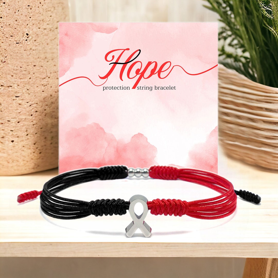 Red and Black Ribbon Awareness Bracelet for Sepsis Awareness, Black ...