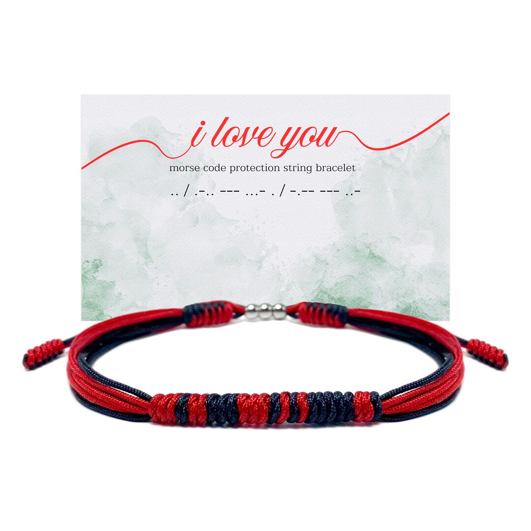 I Love You Morse Code String Bracelet, Surfer String Wrap Bracelet ...