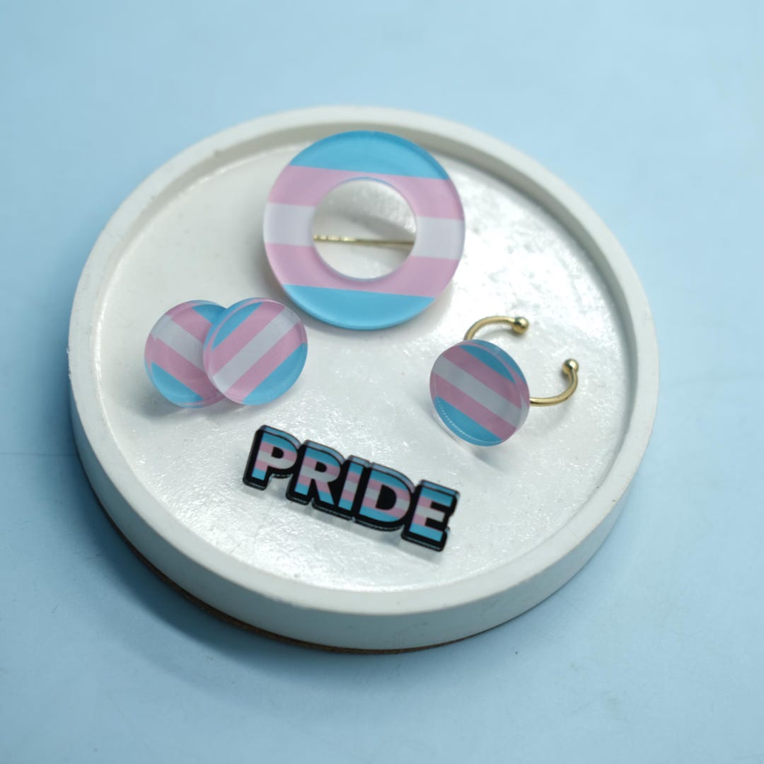 Transgender Pride Set, Transgender 14K Gold Plated Set for Pride Month ...