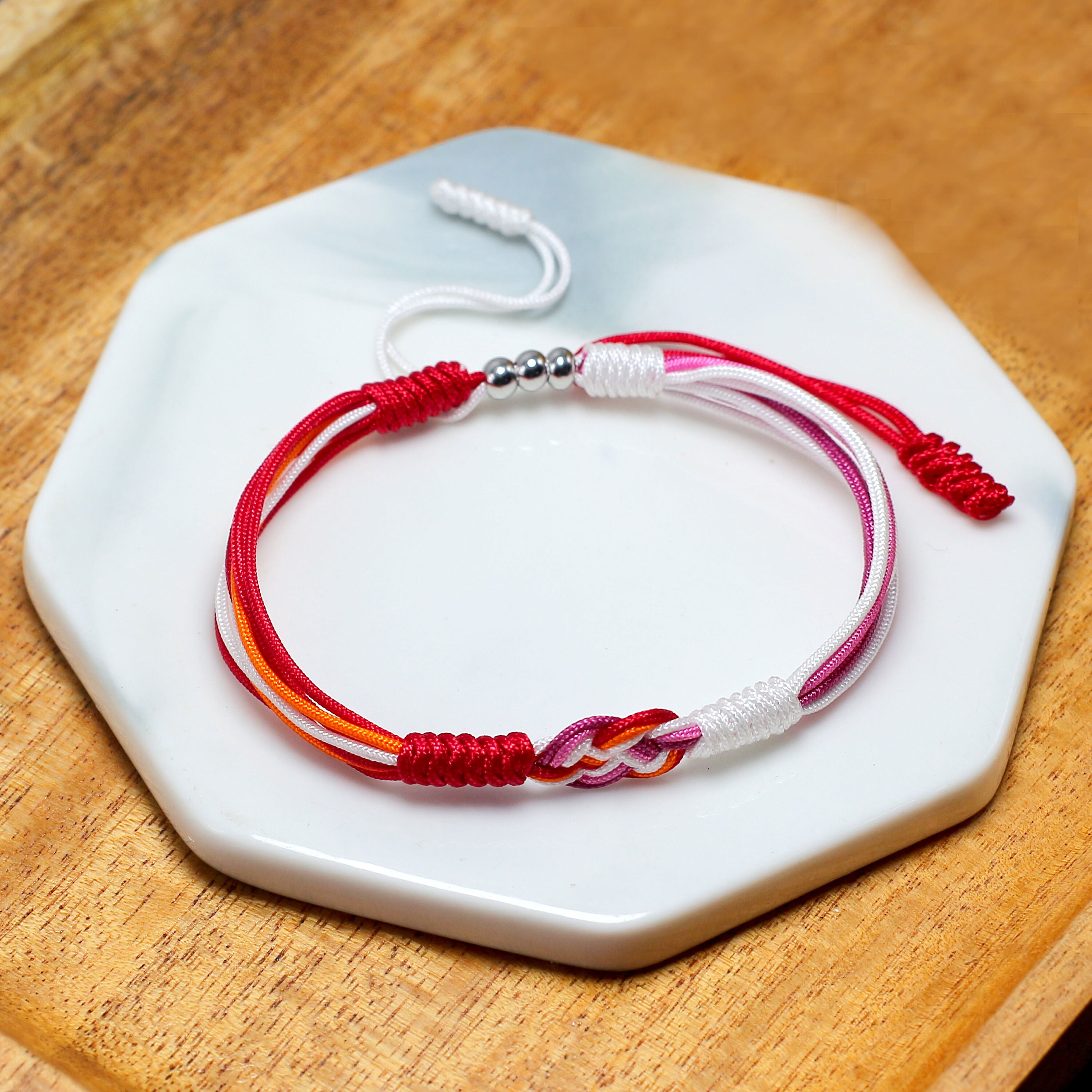 Lesbian Infinity String Bracelet, Lesbian Stuff Flag, Pride Bracelet ...