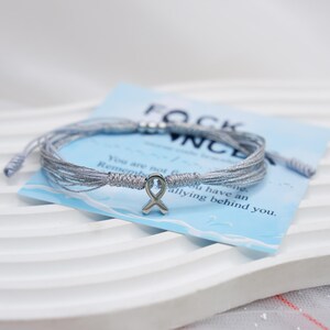 Silver Ribbon Awareness String Bracelet, Bracelet for A Cause ...