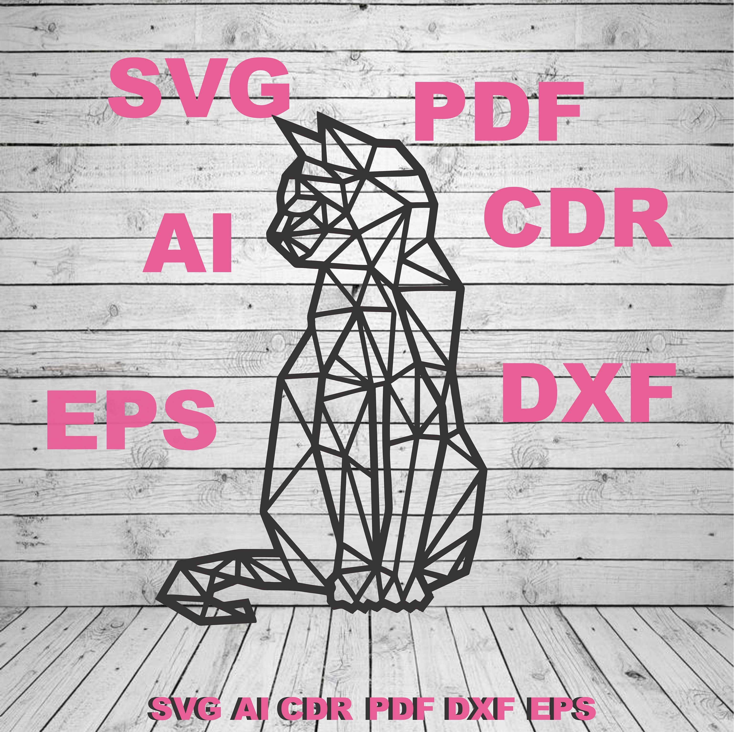 Cat Svg Dxf Eps Dgw Pdf | Etsy