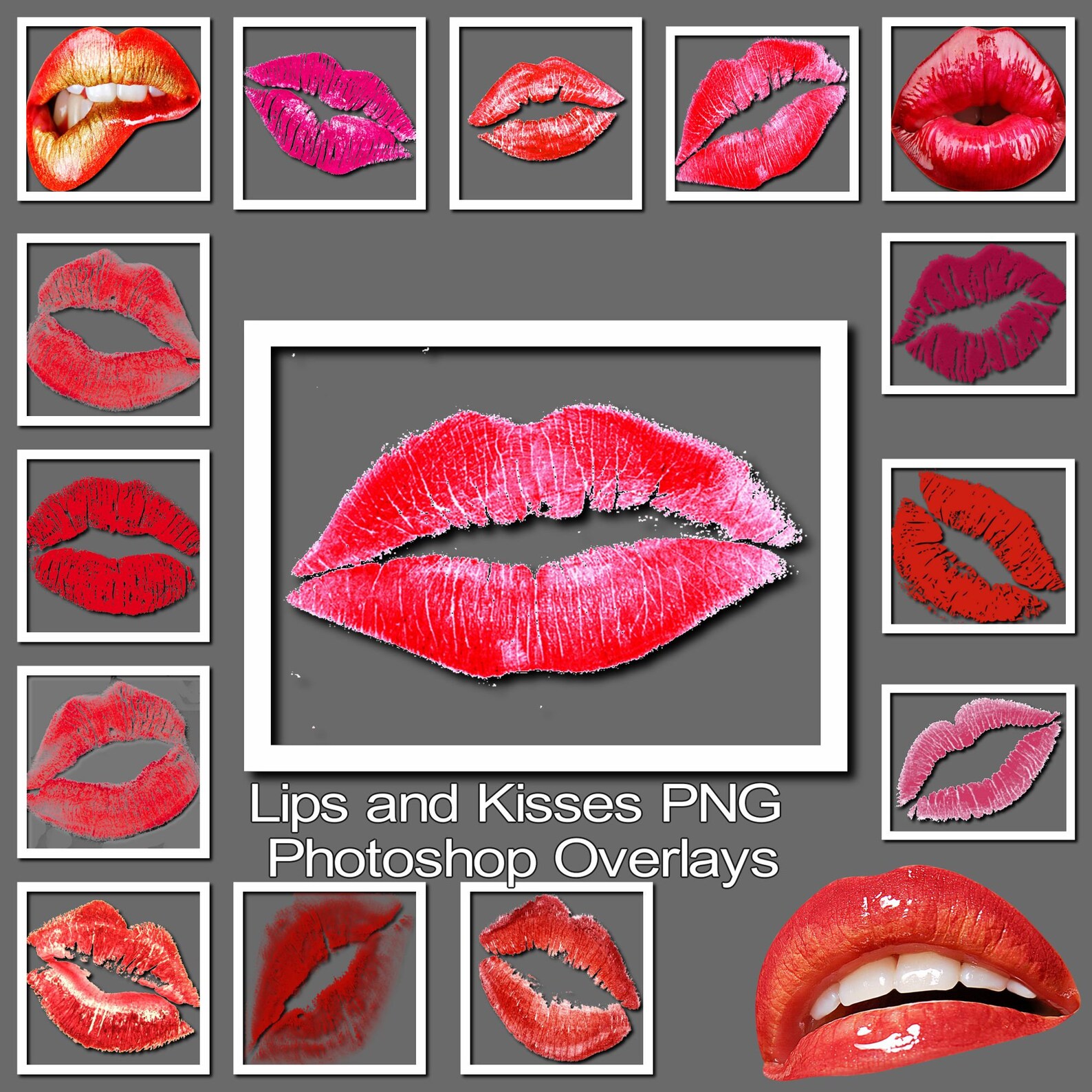 Lips and Kisses Photoshop Overlays, Lip Overlays, Kisses, Photoshop ...