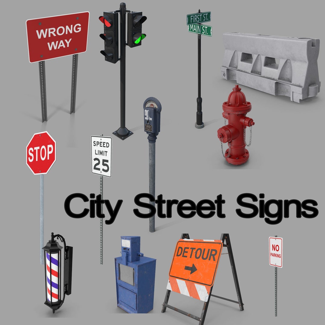 City Street Signs Photoshop Overlays, City Streets, Street Signs, City ...