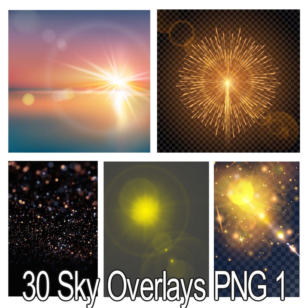 30 Sky Overlays PNG and JPEG Photoshop Overlays, Sky Overlays, Star ...