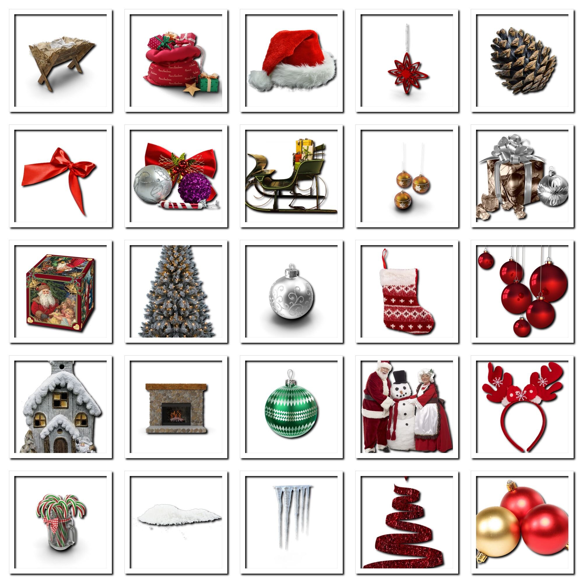 Christmas Overlays, Christmas Megapak PNG Overlays for Photoshop ...
