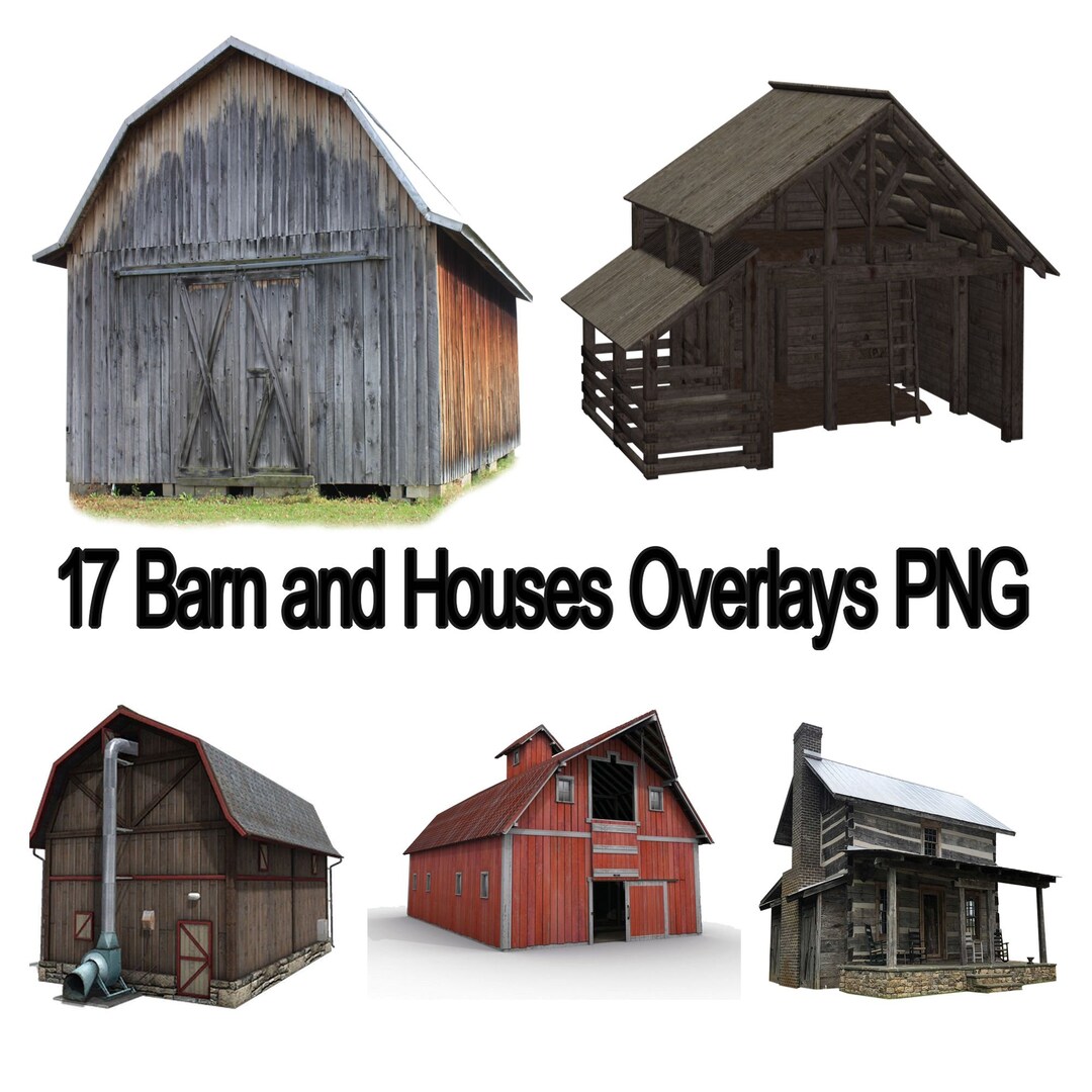 17 Barn-house Overlays for Photoshop, House Overlays, Barn Overlays ...
