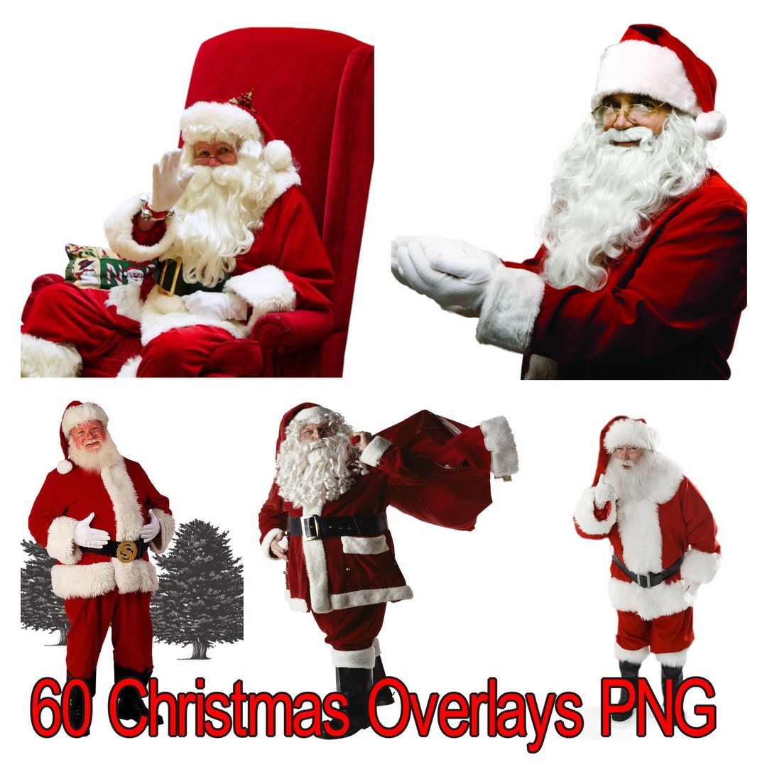 60 Christmas Overlays for Photoshop, Santa Clause, Christmas Tree ...