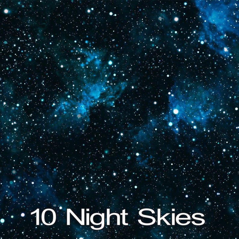 10 Night Sky Photoshop Overlays, Night Sky, Northern Lights, Sky ...