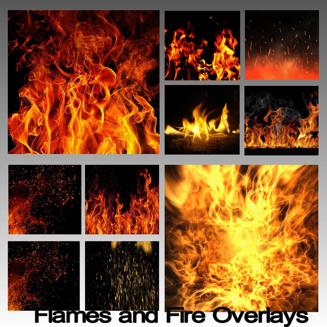 Flames and Fire Overlays for Photoshop, Photoshop Overlays, Fire ...