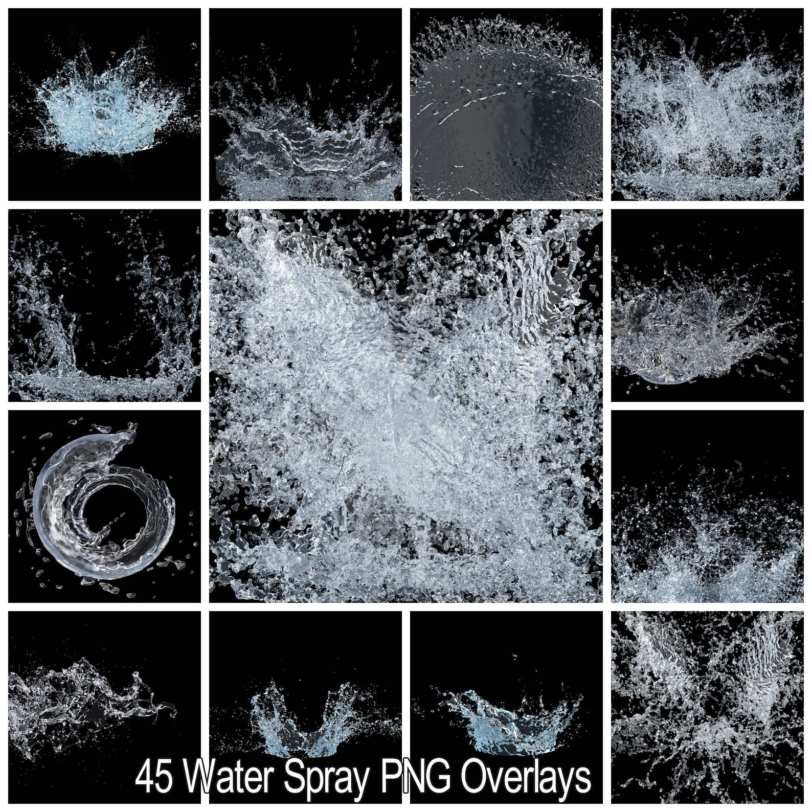 Water Splash Photoshop Overlays Water Splash Overlays Water - Etsy
