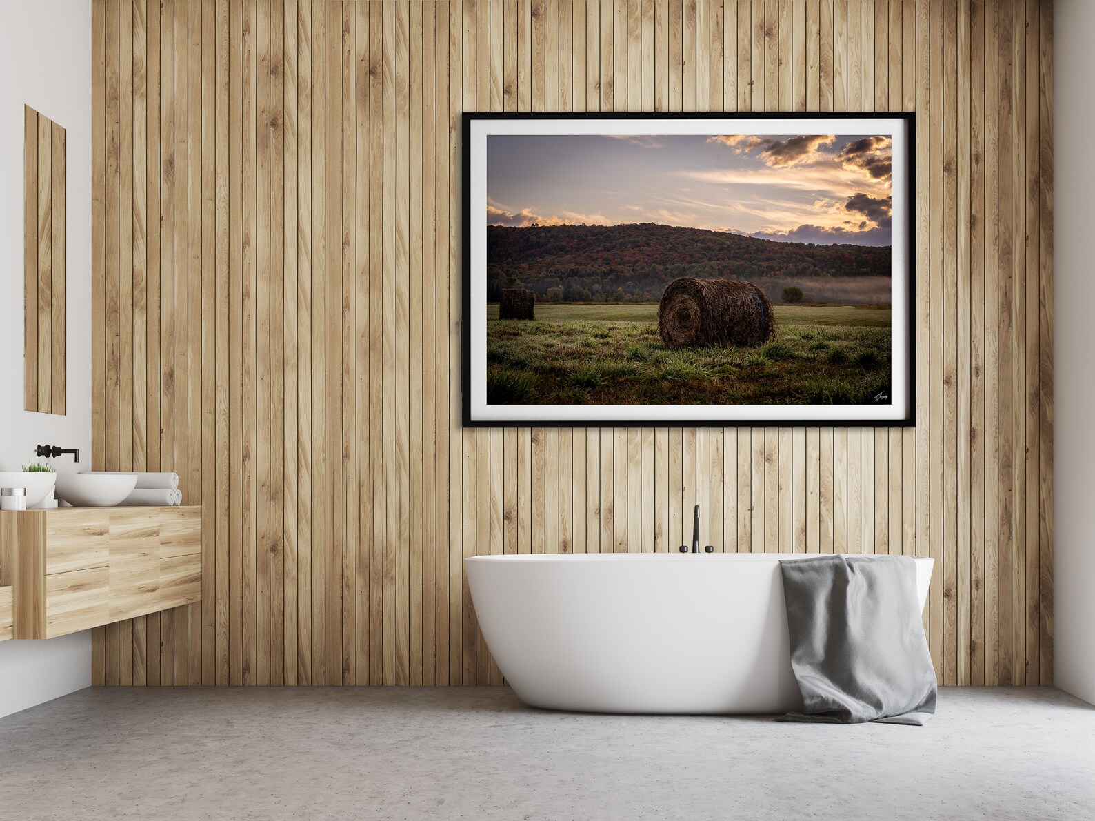 Impresión fotográfica de paisaje de granja / Arte mural auténtico de ...