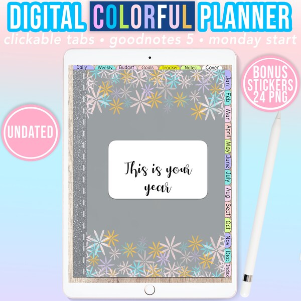 Undated Digital Planner Portrait - Etsy