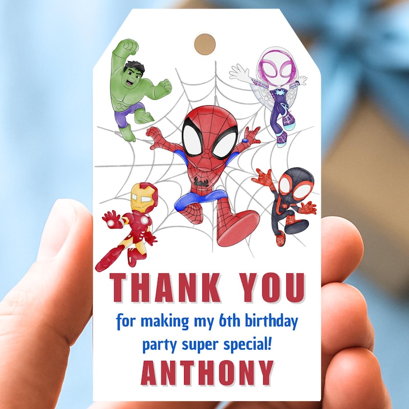 Spiderman Name Tags - Etsy