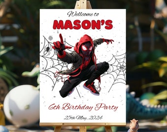 Editable Spiderman Welcome Sign Printable Spidey Birthday Party Welcome ...