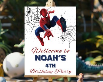 Editable Spiderman Welcome Sign Printable Spidey Birthday Party Welcome ...
