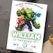 Hulk Birthday Invitation Template Instant Download - Printable Hulk ...