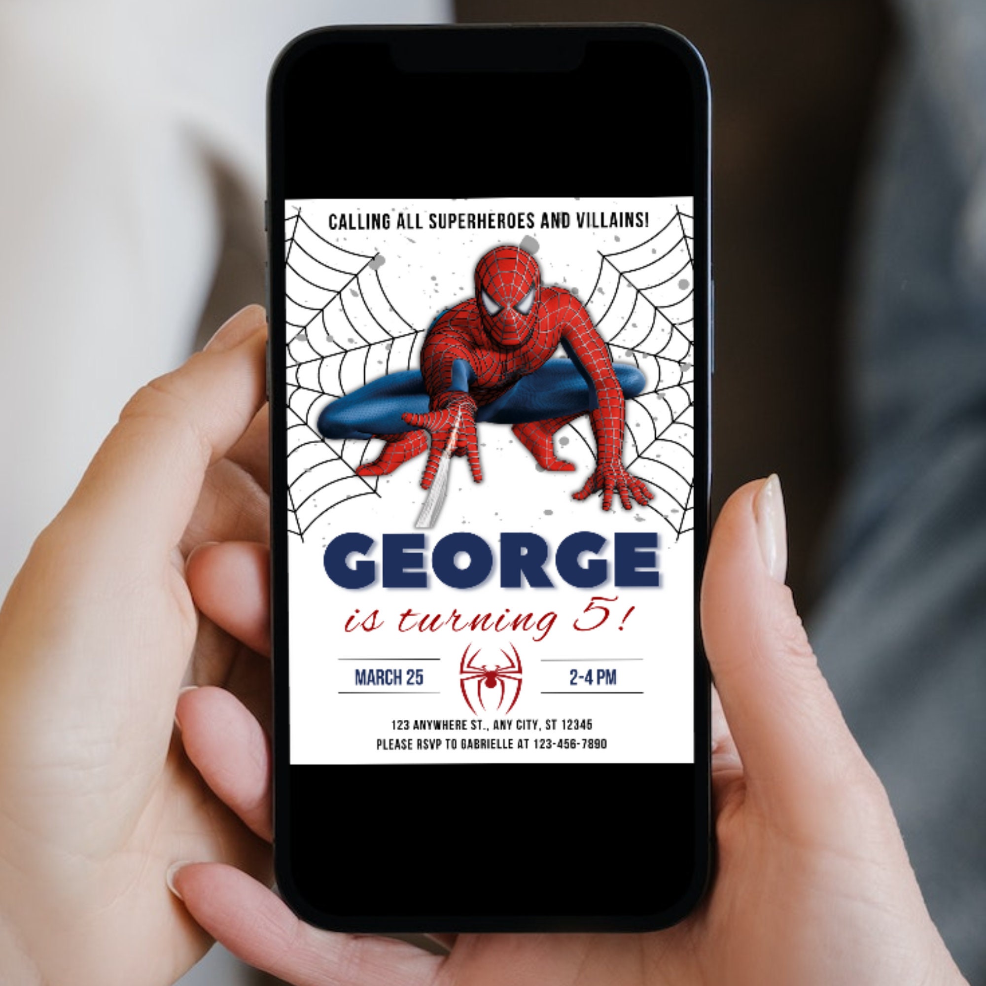 Editable Spiderman Birthday Invitation Template Instant Download ...