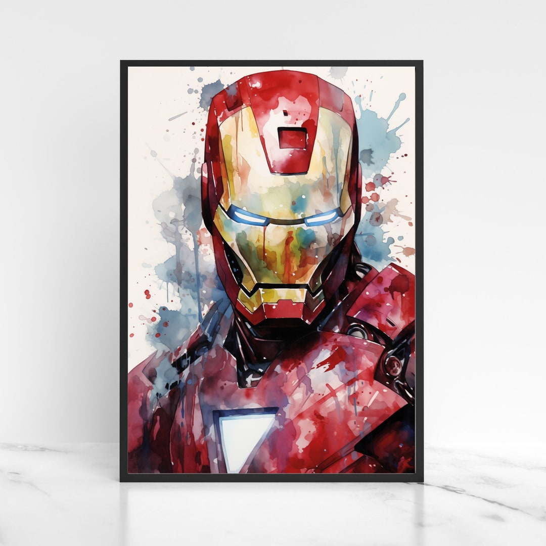 Iron Man Watercolor Poster Instant Download - Printable Iron Man Wall ...