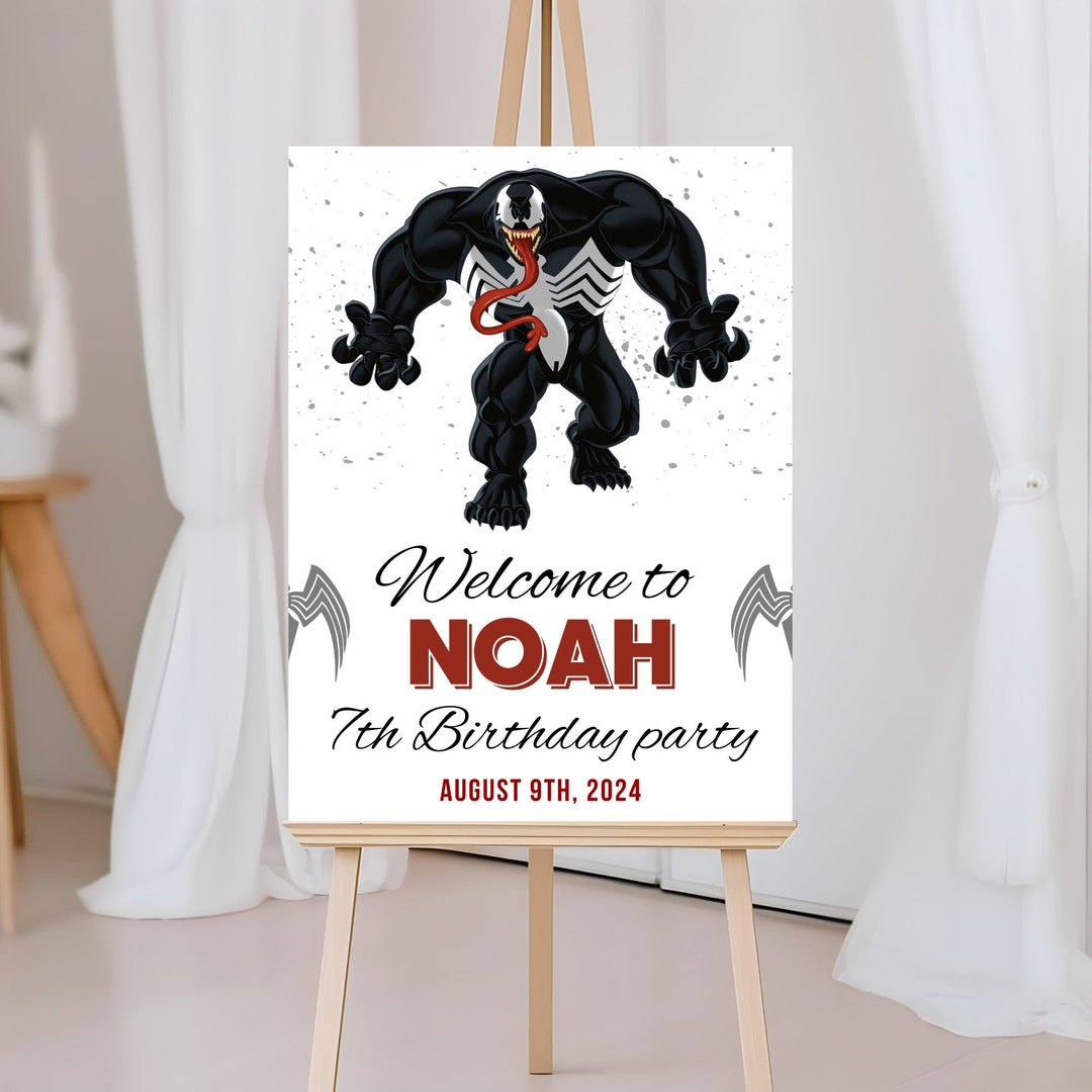 Editable Venom Welcome Sign - Printable Venom Birthday Party Welcome ...