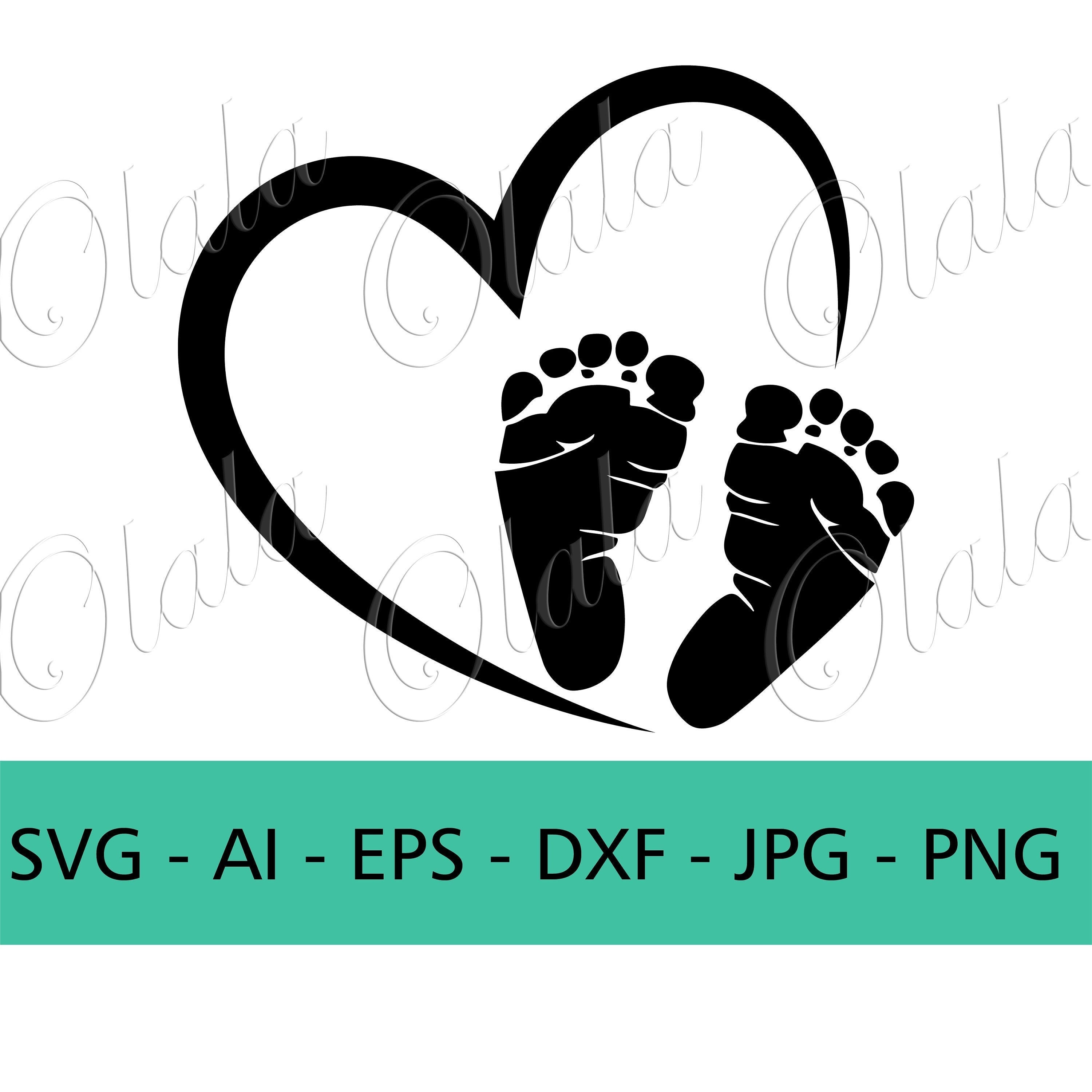 Simple Baby Feet Drawing