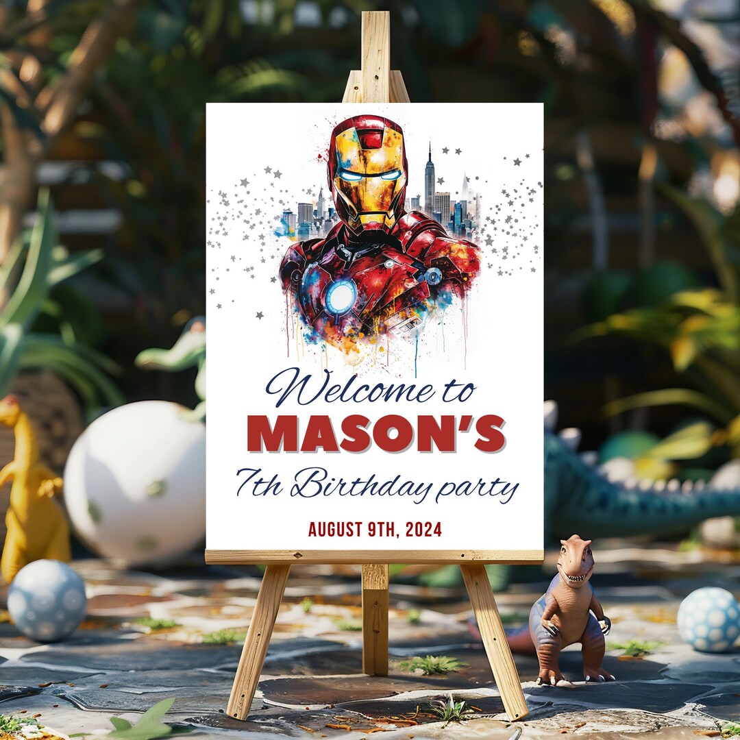 Iron Man Welcome Sign Editable Iron Man Welcome Board for Birthday ...