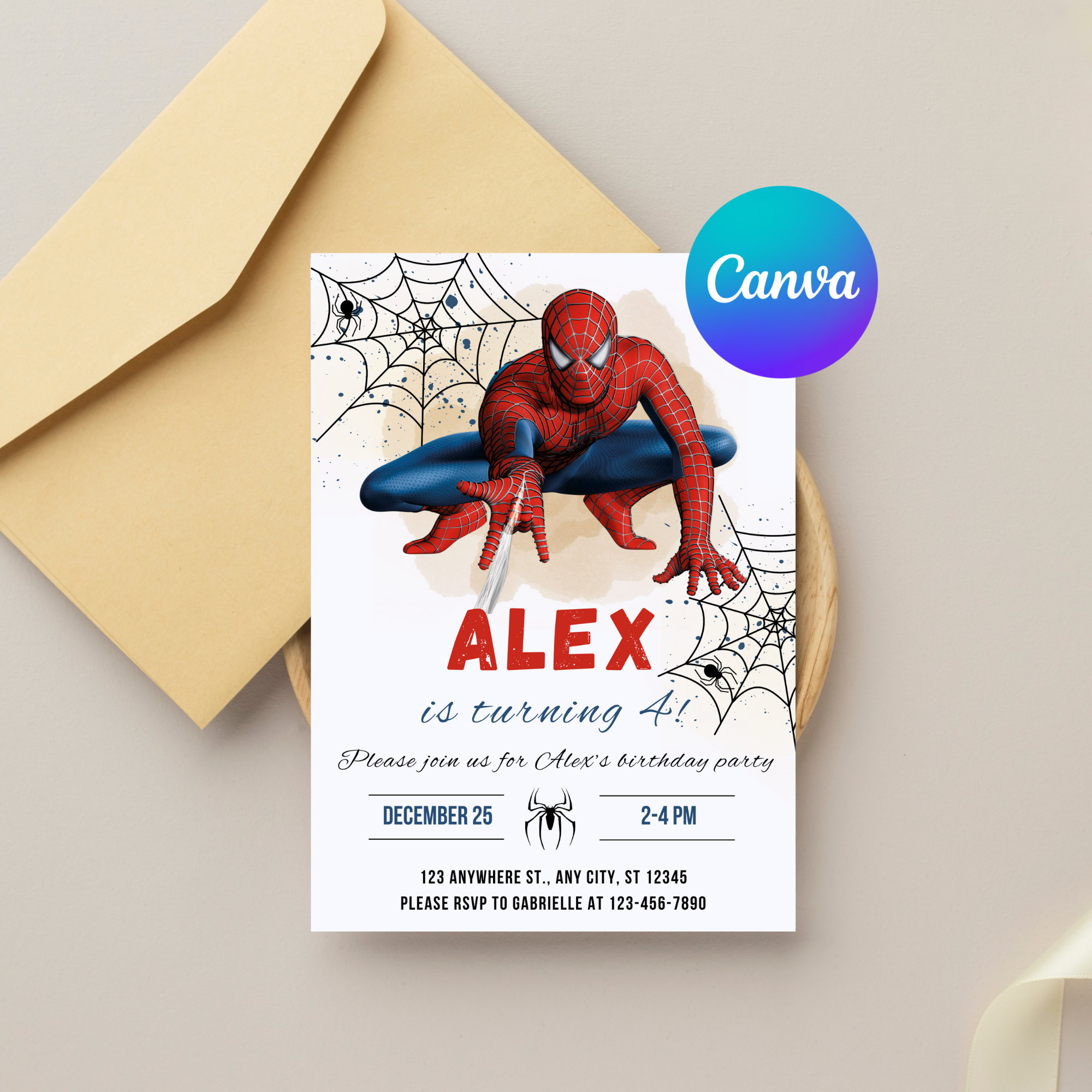 Editable Spiderman Birthday Invitation Template Instant Download ...