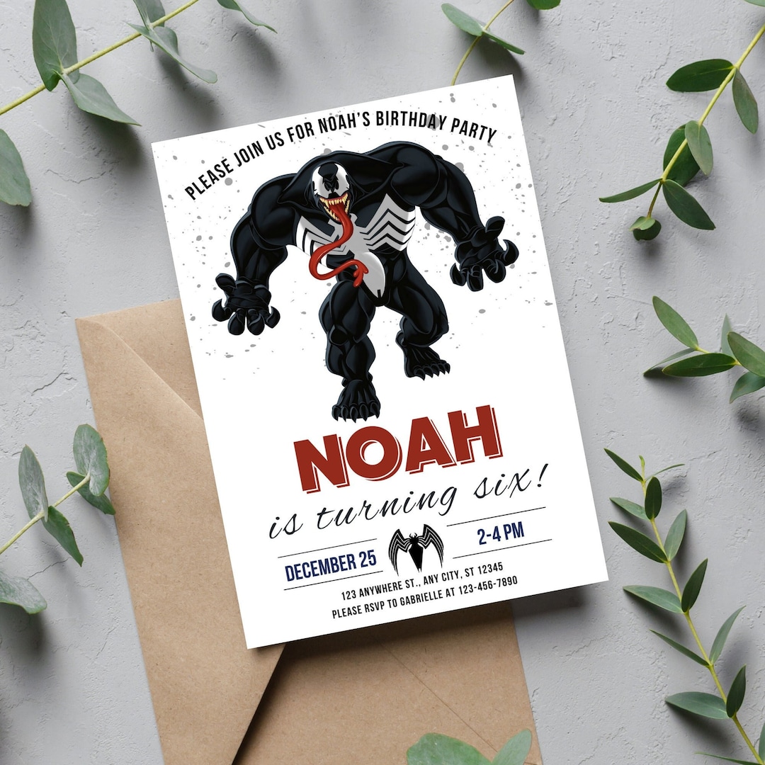 Venom Invitation Birthday Template Instant Download - Printable ...