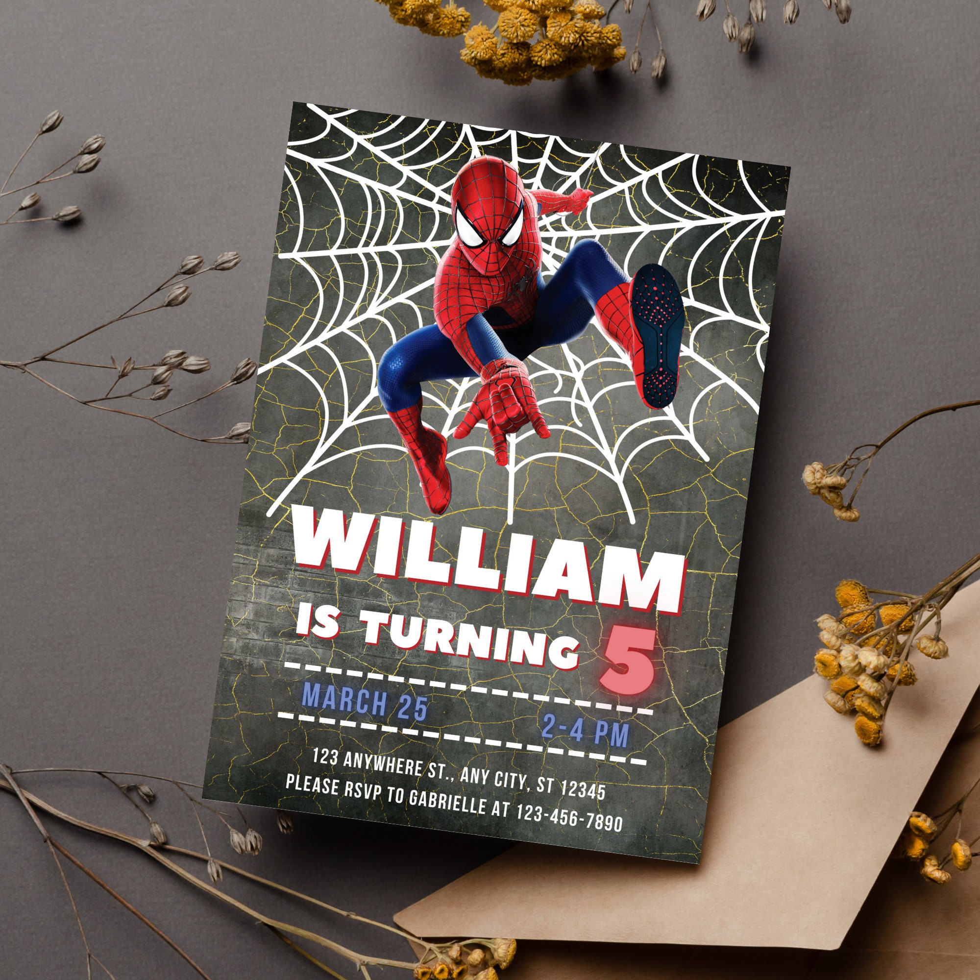 Spiderman Birthday Invitation Template Digital Instant Download ...