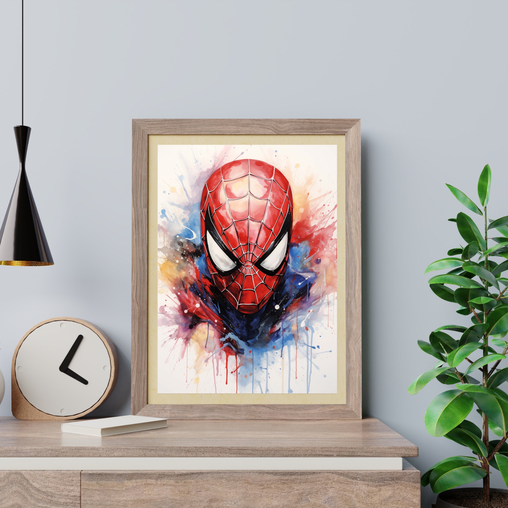 Spiderman Poster Instant Download - Printable Spider-man Watercolor Art ...