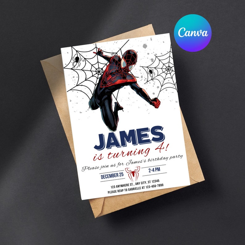 Spiderman Birthday Invitation Template Instant Download - Printable ...